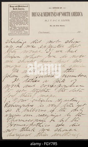 . Curtis Gates Lloyd lettres à Walter Deane, 1883-1917 (inclus ...