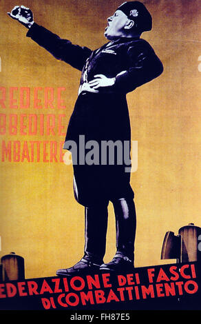 Seconde Guerre mondiale affiche de propagande italienne. 20e siècle ...