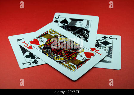Quatre valets de cartes à jouer - isolated on white Photo Stock - Alamy
