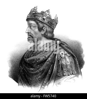 Portrait du Roi Pépin III (714-768), premier roi des Francs de la ...