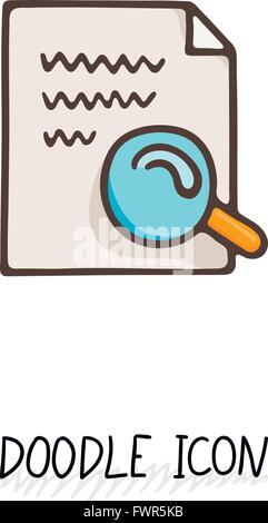 Icône de document papier Doodle. Le pictogramme de la note. Pictogramme ...