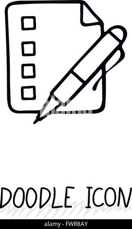 Icône de document papier Doodle. Le pictogramme de la note. Pictogramme ...