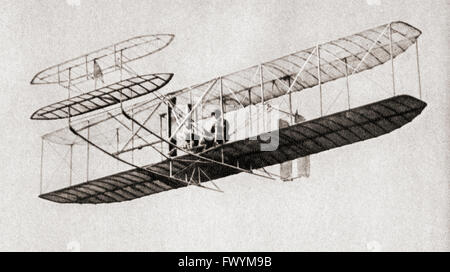 Premier vol motorisé des frères Wright dans le Wright Flyer à Kill ...