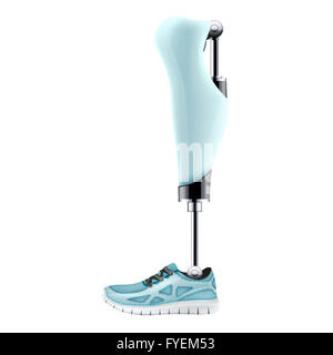 Prothèse de jambe et pied isolé. Prothèse de jambe artificielle sur un ...