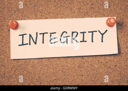 Intégrité honnêteté éthique symbole.Mots de concept « intégrité ...