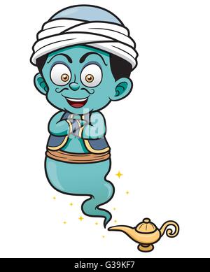Lampe Genie - UNE illustration de dessin animé d'une lampe Genie Image ...
