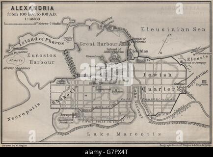 Plan de la ville ville antique d'Alexandrie et ses environs. Al Raml el ...