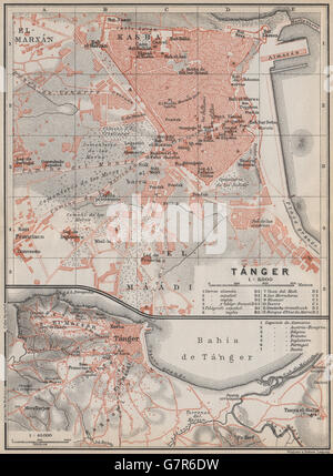 Tanger Tanger ville antique plan de ville & alentours. Carte Maroc ...