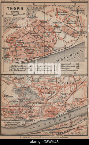 Plan de la ville de Toruń. Chełmińskie Jakubskie Bydgoskie Torun ...
