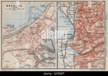 La ville de Bregenz City stadtplan et ses environs. Österreich Autriche ...
