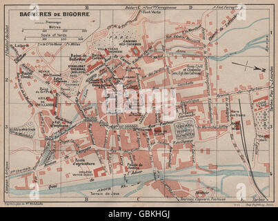 HAUTES-PYRÉNÉES : Bagnères-de-Bigorre, carte de 1926 Photo Stock - Alamy