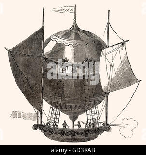 Illustration vintage d'une ancienne machine volante Photo Stock - Alamy