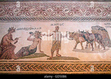 Maison de Dionysos, Paphos : salle 16 : mosaïque de quatre panneaux ...