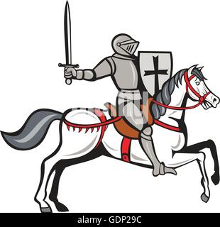 Chevalier Cheval de Cartoon Image Vectorielle Stock - Alamy