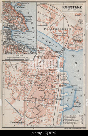 De CONSTANCE. Constance. ville ville stadtplan. Allemagne karte. Carte ...
