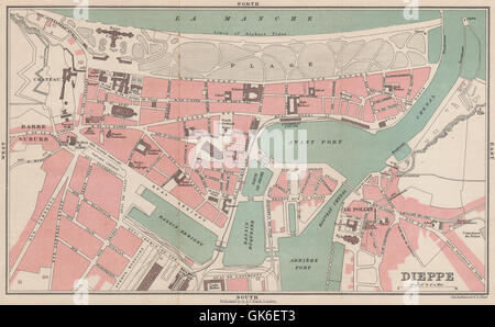 Ville de Dieppe plan de la ville. Seine-Maritime. La carte graphique ...