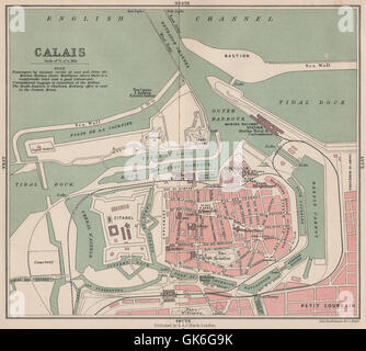CALAIS ville antique plan de ville de la ville. Pas-de-Calais carte ...