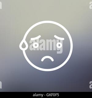 L'icône de la ligne mince smiley épuisé Image Vectorielle Stock - Alamy