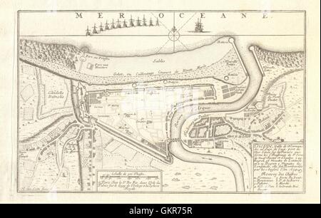 Ville de Dieppe plan de la ville. Seine-Maritime. La carte graphique ...