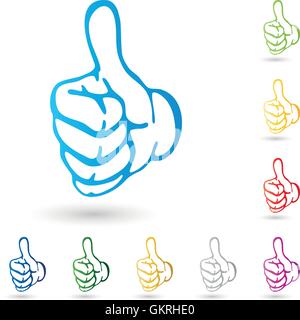 Pouce, main, logo, super, collection Image Vectorielle Stock - Alamy