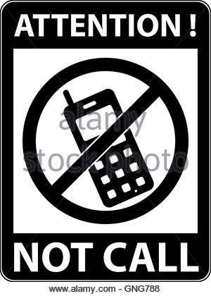 Pas de téléphone cellulaire - Téléphone portable interdit - signe muet ...