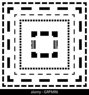 Une ligne pointillée carrés. Lignes fine et épaisse. Les lignes de ...