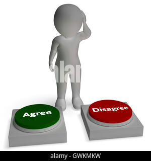 Boutons d'accord Pas d'accord montre l'accord ou le désaccord Banque D ...