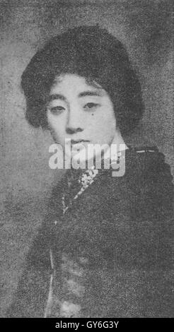 Portrait de Matsui Sumako (1886-1919), actrice et chanteuse japonaise ...