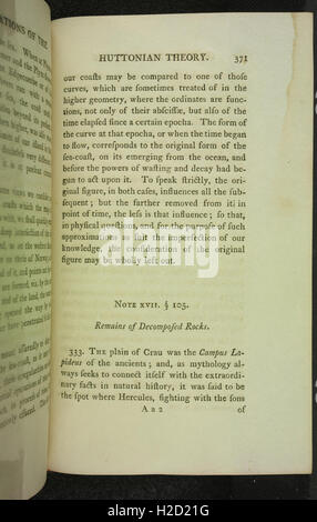 Cette page tirée de 'illustrations of the Huttonian Theory' discute des ...