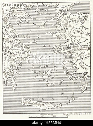 Carte de la mer Égée Photo Stock - Alamy