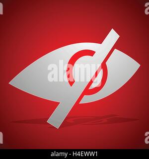 Signe, symbole de l'œil avec la ligne barré - Ne regardez pas, il à la ...