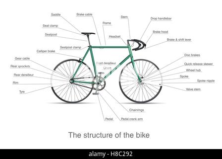 L'infographie des principales pièces de vélo avec les noms Image ...