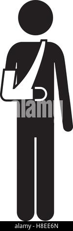 Homme avec fracture icône sur fond blanc. Le pictogramme design. vector ...
