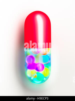 Pilules de gros plan - capsules en gélatine. Métaphore choix du ...