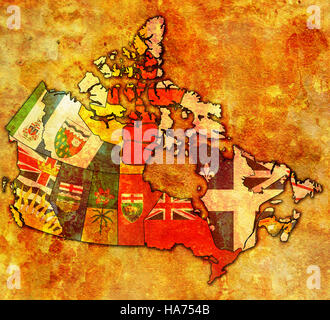 Canada, divisions administratives, carte politique. Les dix provinces ...