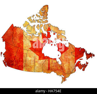 Canada, divisions administratives, carte politique. Les dix provinces ...