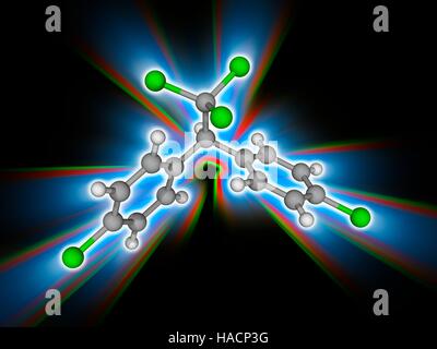L'insecticide DDT. Le modèle moléculaire de l'insecticide ...