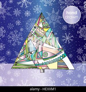 Sapin de Noël stylisé fond dessin vectoriel Image Vectorielle Stock - Alamy