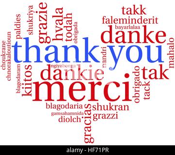 Merci Nuage de mots sur un fond blanc Image Vectorielle Stock - Alamy