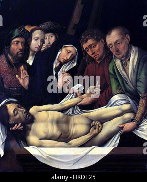 Cette peinture de Colijn de COTER représente la déposition du Christ ...