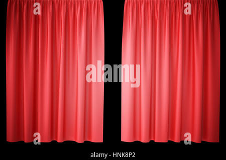 Rideaux de scène en velours rouge cramoisi, draperie de théâtre. Des ...