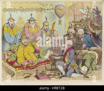 James Gillray. Réception de la diplomatique et sa suite, à la Cour de ...