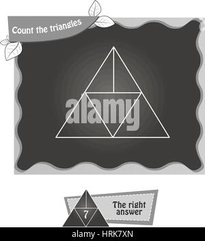 Jeu visuel pour les enfants. Tâche : Compter les triangles Image ...