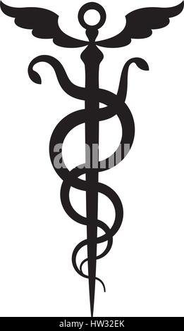 Caducée. La baguette de mercure / Apollo personnel. Le symbole de ...