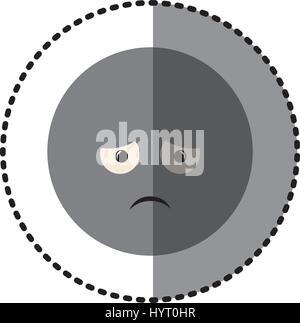 joli autocollant émoticône, illustration vectorielle. Embarrassé timide ...