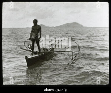 Pirogue polynésienne en mer Oc G.T.1654 expédition en Polynésie ...