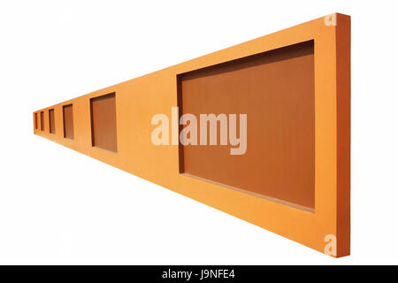 Orange magnifique mur, clôture du ciment moderne sur fond blanc Photo ...