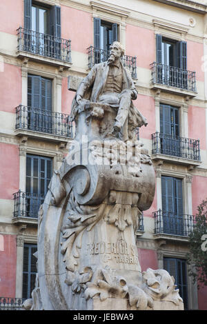 Monument de Pitarra Serafi (Frederic Soler i Hubert) en Pla del Teatre ...