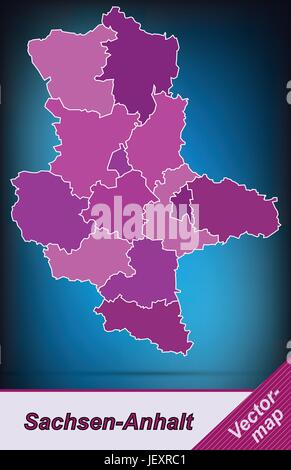 Carte des frontières de la Saxe avec bordures en bleu Image Vectorielle ...