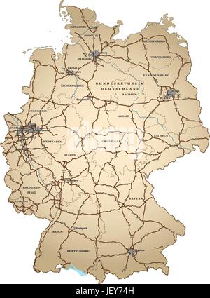 Carte autoroute Allemagne Image Vectorielle Stock - Alamy